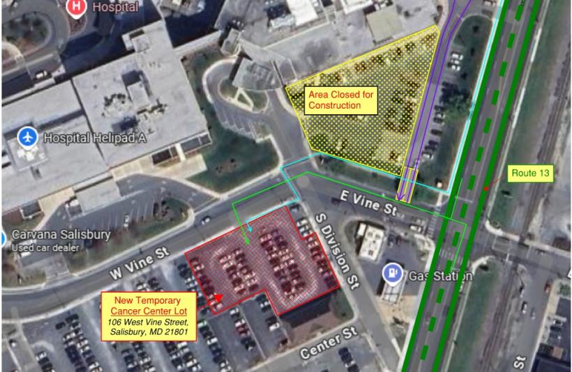 Cancer Institute parking improvements during construction | | TidalHealth
